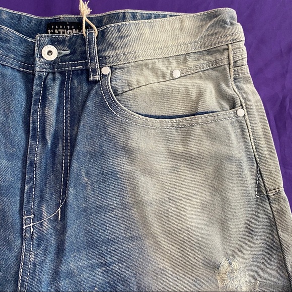 Parish Nation | Shorts | Mens Parish Nation Blue White Rinse Denim ...